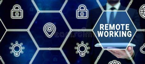 sign displaying remote working word written on situation in which an