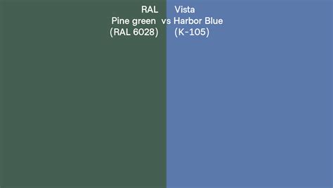 Ral Pine Green Ral 6028 Vs Vista Harbor Blue K 105 Side By Side
