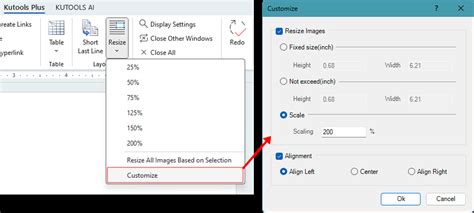 how to resize all multiple images in word