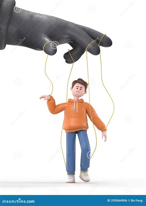 Puppet Concept That Illustrates The Woman Manipulated By A Domineering Man Cartoon Vector