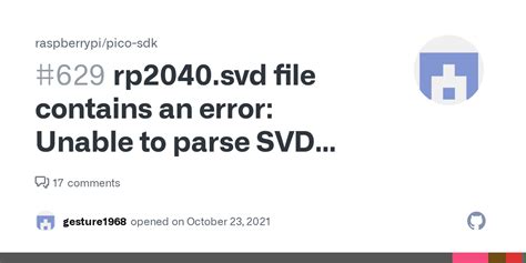 rp2040 svd file contains an error unable to parse svd file typeerror cannot read property 0