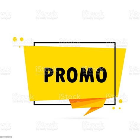 프로 모션 종이 접기 스타일의 음성 거품 배너 프로모션 텍스트가 있는 스티커 디자인 템플릿입니다 벡터 Eps 10 흰색 배경에 격리 광고에 대한 스톡 벡터 아트 및 기타