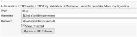 how to pass profile username password as a global variables to basic authentication for a rest