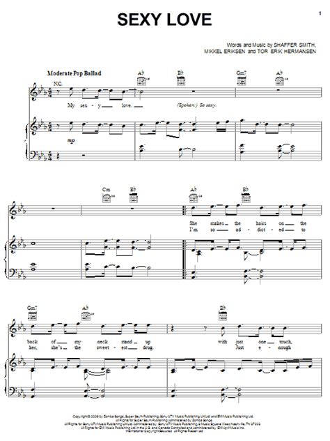 Sexy Love Sheet Music By Ne Yo Piano Vocal Guitar Right Hand Melody