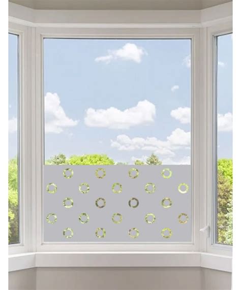 Фрост Кръгове стикери за стъкло от пясъкоструйно фолио —