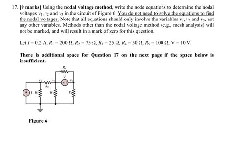 Solved 17 9 Marks Using The Nodal Voltage Method Write The Node Equations To Determine The