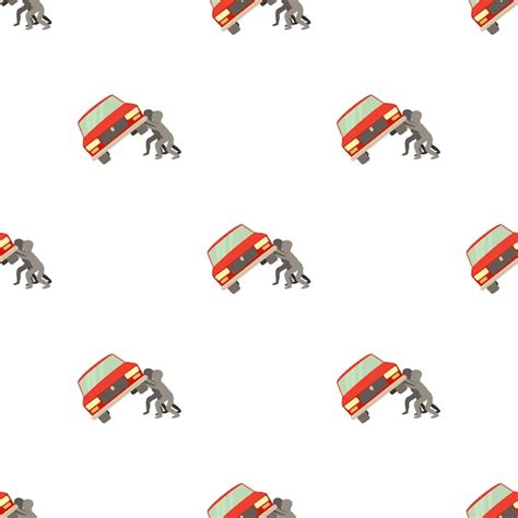 Premium Vector People Overturned Car Pattern Seamless Background
