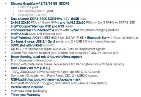 Intel Nuc Enthusiast Datasheet Leaks Systems News Hexus Net