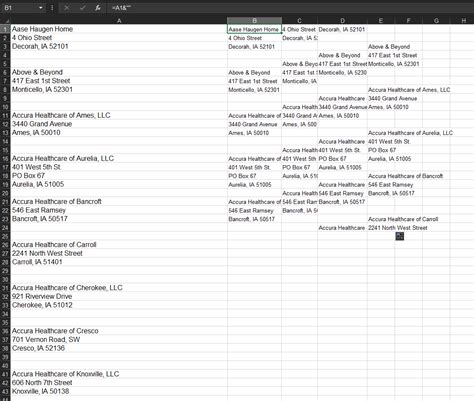 List Of Addresses Multiple Rows To 1 Row Multiple Columns Rexcel