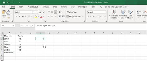 How To Use The MATCH Function In Excel
