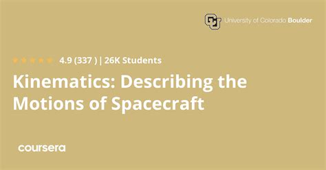 kinematics describing the motions of spacecraft coursera