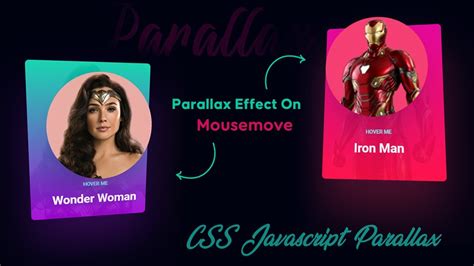 Parallax Mouse Move Effect Using Javascript Css Card Youtube
