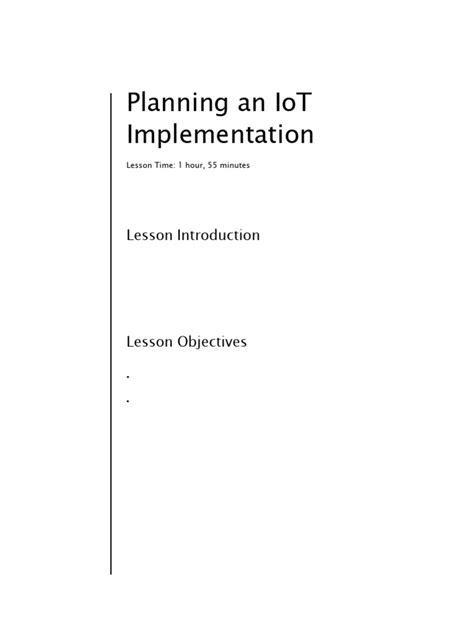 Planning An Iot Implementation Pdf Internet Of Things Cloud Computing