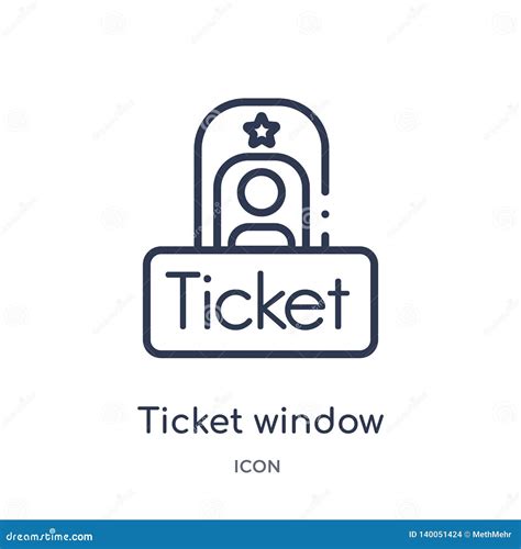Linear Ticket Window Icon From Cinema Outline Collection Thin Line Ticket Window Vector