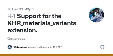 Support For The Khr Materials Variants Extension · Issue 4 · Timlee9024 Mcgltf · Github