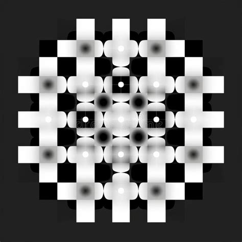Fractal Generation Of Alternating Black And White Squares Grid Stock