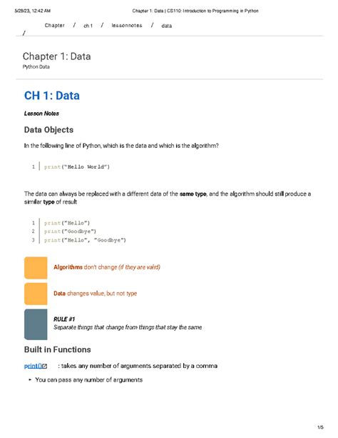 Chapter 1 Data Cs110 Introduction To Programming In Python Chapter