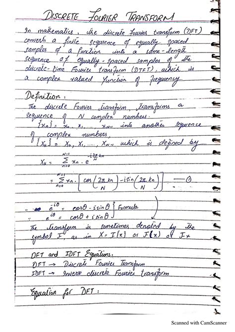 Solution Discrete And Indiscrete Fourier Transform Definitions And