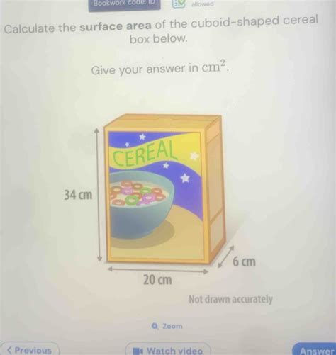solved bookwork code id allowed calculate the surface area of the