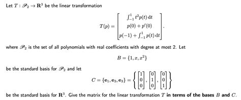 Solved Let T P R Be The Linear Transformation Chegg Com