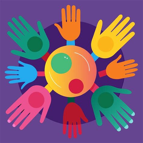 Handdrawn Animated Colorful Hands Set Premium Ai Generated Vector