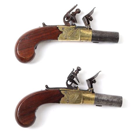 At Auction English Pair Of Drop Trigger Flintlock Pistols 1804 1820