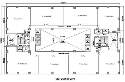 6th Floor Plan Of It Workstation In Autocad 2d Drawing Dwg File Cad File Cadbull