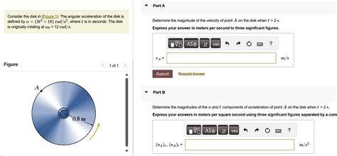 Consider The Disk In Figure 1 The Angular Acceleration Of The Disk Is