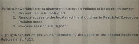 Solved Write A PowerShell Script Change The Execution Chegg Com