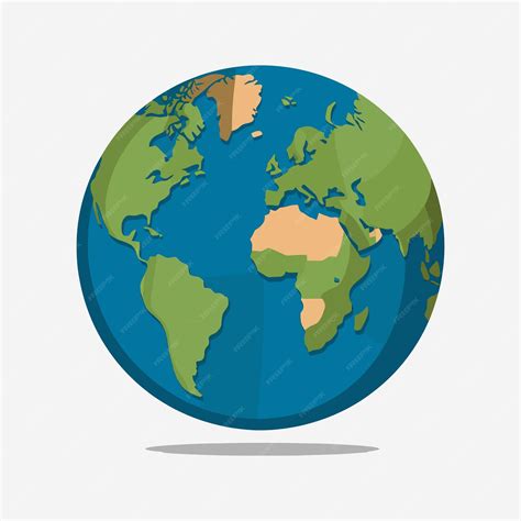 Символ плоского вектора земного шара Премиум векторы