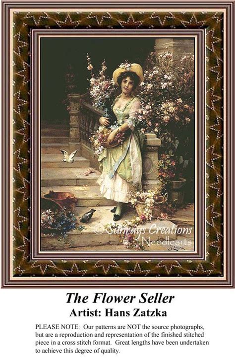 The Flower Seller Hans Zatzka Counted Cross Stitch Pattern