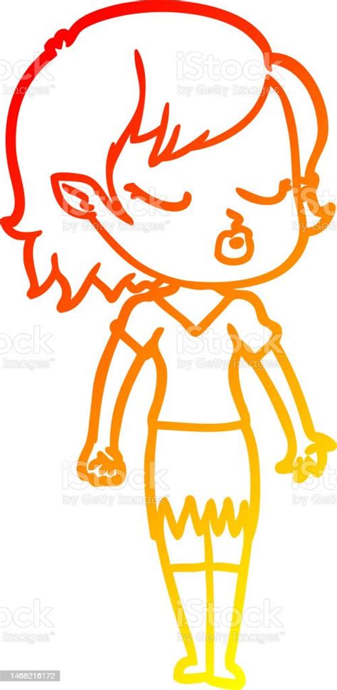 귀여운 만화 뱀파이어 소녀의 따뜻한 그라데이션 선 그리기 귀여운에 대한 스톡 벡터 아트 및 기타 이미지 귀여운 그라데이션 낙서 드로잉 Istock