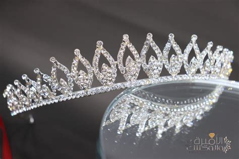 تاج مع كرستال ابيض دائري الاميرة والوحش للفضة