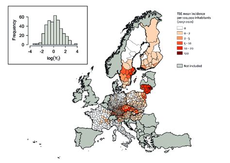 Mean Tick Borne Encephalitis Incidence In The 380 Nuts Regions Selected Download Scientific
