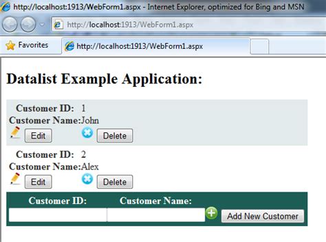 Dotnet Datalist Insert Update Delete Example Aspnet C