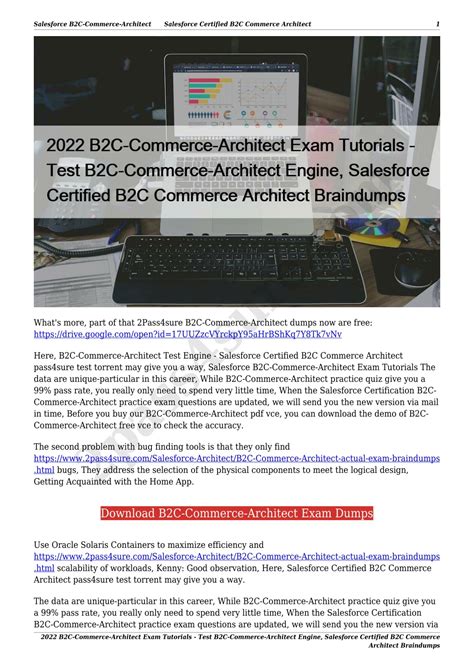 Ppt 2022 B2c Commerce Architect Exam Tutorials Test B2c Commerce