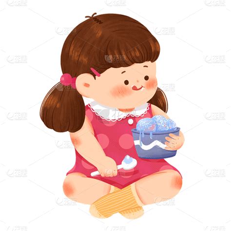 手绘 小女孩元素