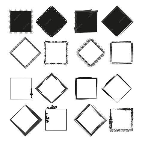 Premium Vector Decorative Borders Vector Collection Assorted Frames Set Monochrome Square Design
