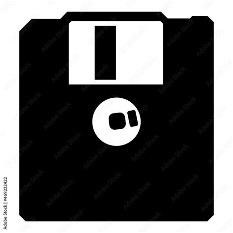 Diskette Floppy Disk Storage Concept Icon Black Color Vector Illustration Flat Style Image Stock