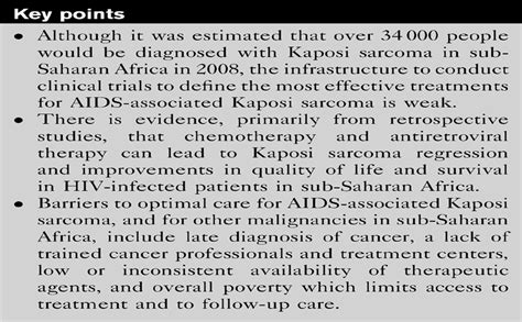 Treatment Strategies For Kaposi Sarcoma In Sub Saharan Afric