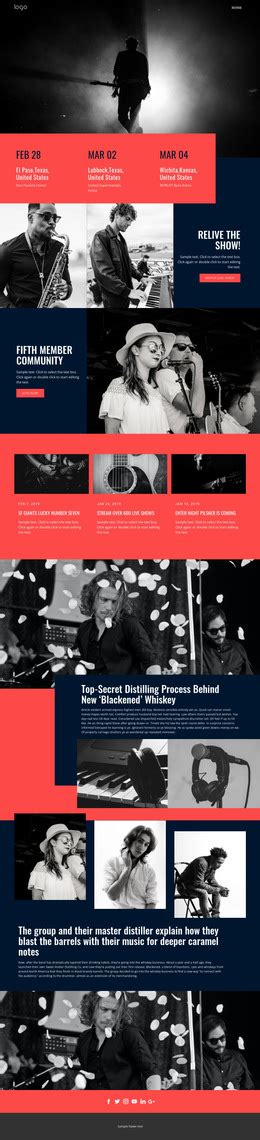 Music Entertainment HTML Templates Nicepage