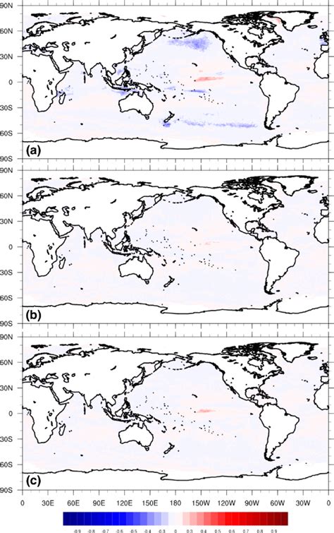 Pointwise Correlation Of Convective Precipitation And Sst Tendency For