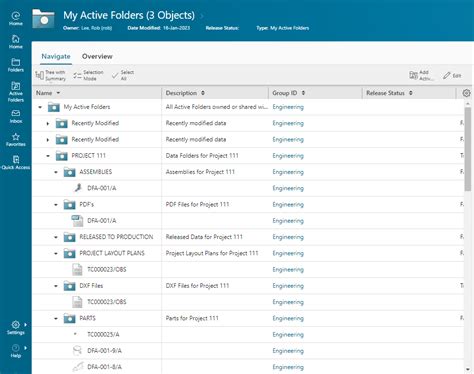 active workspace and active folders in teamcenter