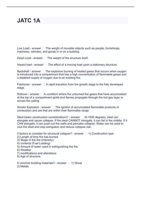 Jatc 1a Questions And Answers Graded A 2024 Jatc Stuvia Us