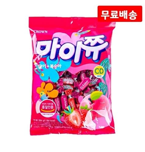 마이쮸 딸기 복숭아 284g X 3 카라멜 캔디 간식 대용량 개별포장 과자 티몬