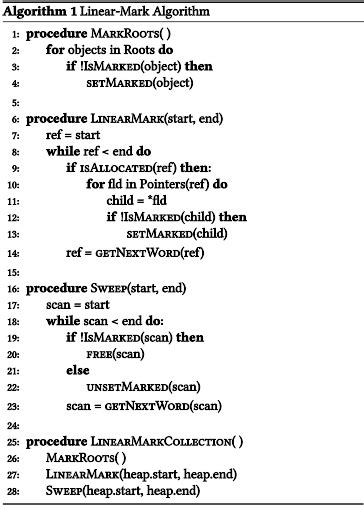 Linear Mark Locality Vs Accuracy In Mark Sweep Garbage Collection