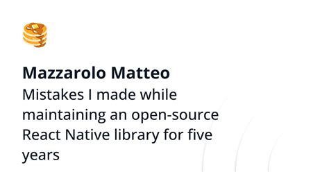 mistakes i made while maintaining an open source react native library for five years r reactnative