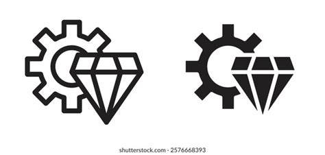 Operational Excellence Icons Outline Stroke Versions Stock Vector