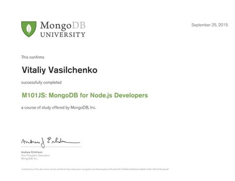 Certificate Mongo 101 Ppt