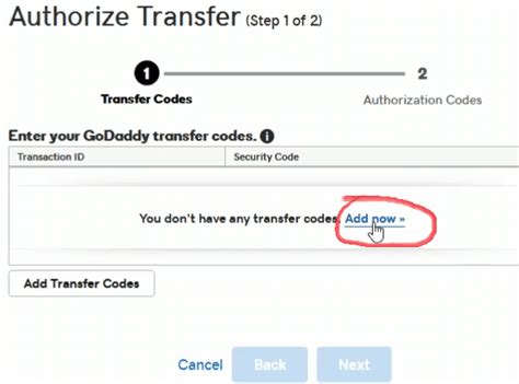 Godaddy Transfer In Where To Enter Transaction Ids And Authorization Code Solution